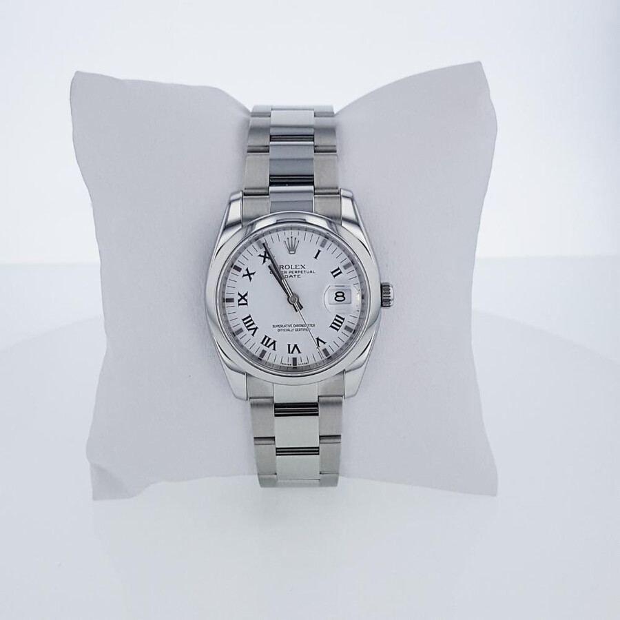 Rolex Pre-owned Rolex Date Automatic Chronometer White Dial Men's Watch ...