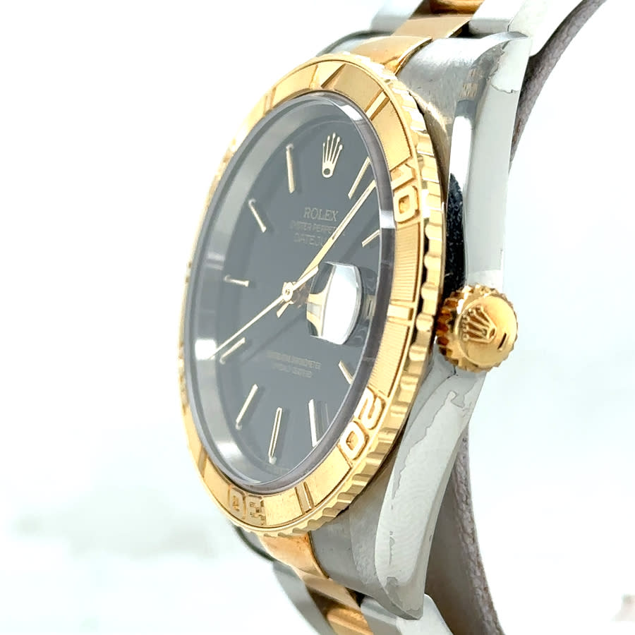Rolex Pre-owned Rolex Datejust Automatic Black Dial Men's Watch 16263 ...