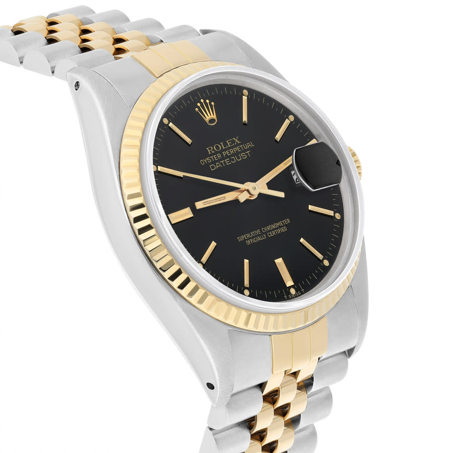Rolex Pre-owned Rolex Datejust Automatic Black Dial Unisex Watch 16013 ...