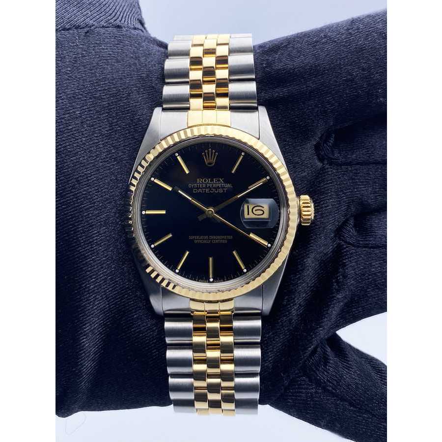 Rolex Pre-owned Rolex Datejust Automatic Chronometer Black Dial Men's ...