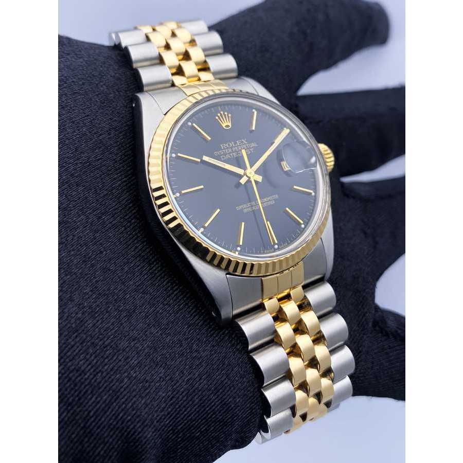 Rolex Pre-owned Rolex Datejust Automatic Chronometer Black Dial Men's ...