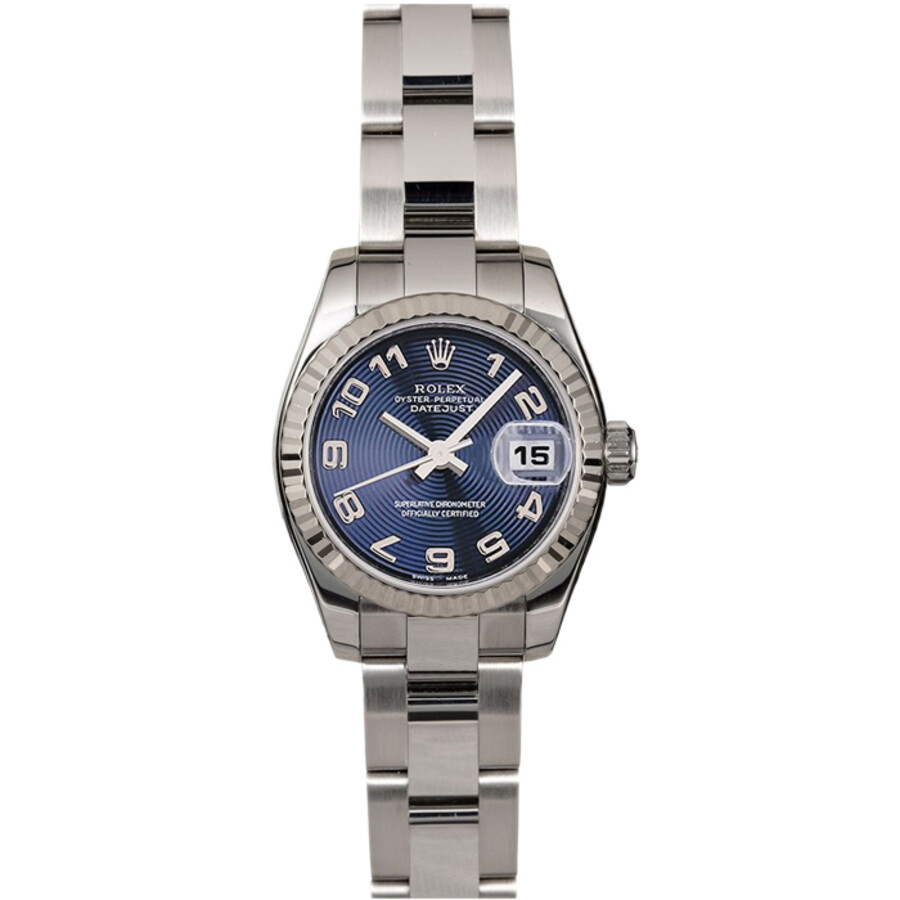 Rolex Pre-owned Rolex Datejust Automatic Chronometer Blue Dial Ladies ...