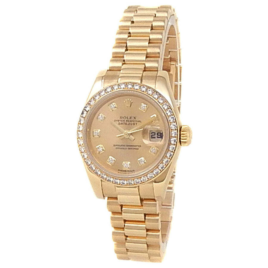 Rolex Pre-owned Rolex Datejust Automatic Chronometer Diamond Champagne ...