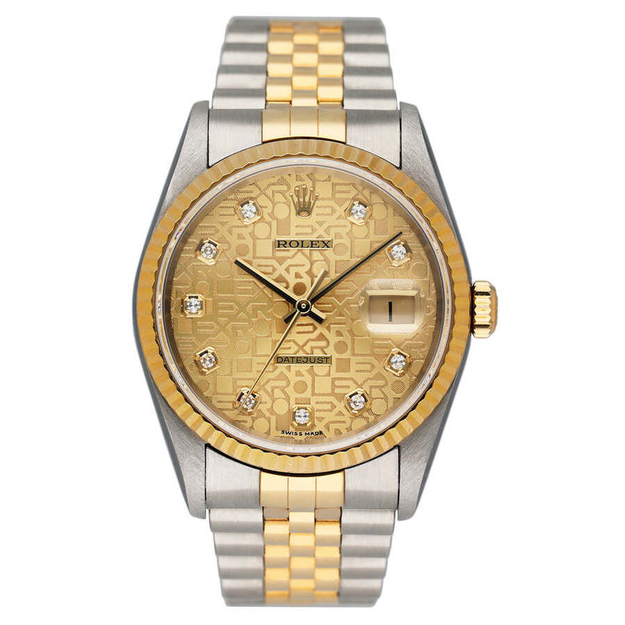 Rolex Pre-owned Rolex Datejust Automatic Chronometer Diamond Champagne ...