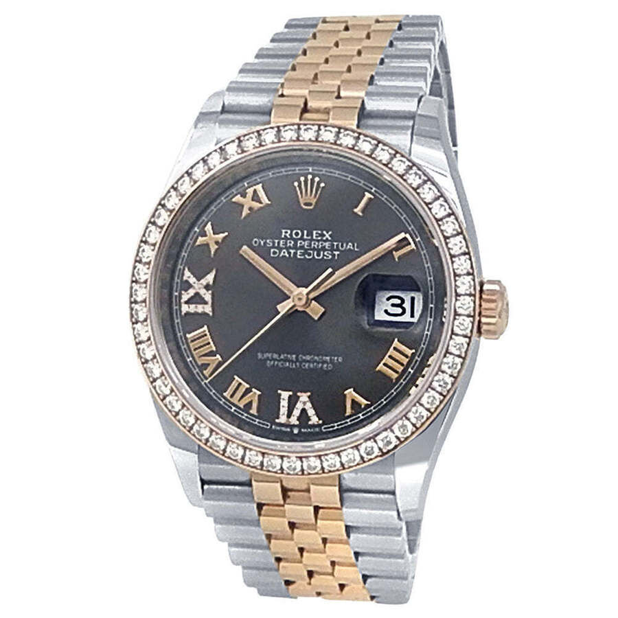 Rolex Pre-owned Rolex Datejust Automatic Chronometer Diamond Grey Dial ...