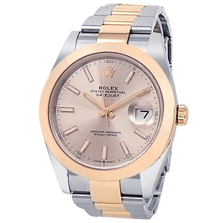 Rolex Pre-owned Rolex Datejust Automatic Chronometer Rose Gold Dial Men ...