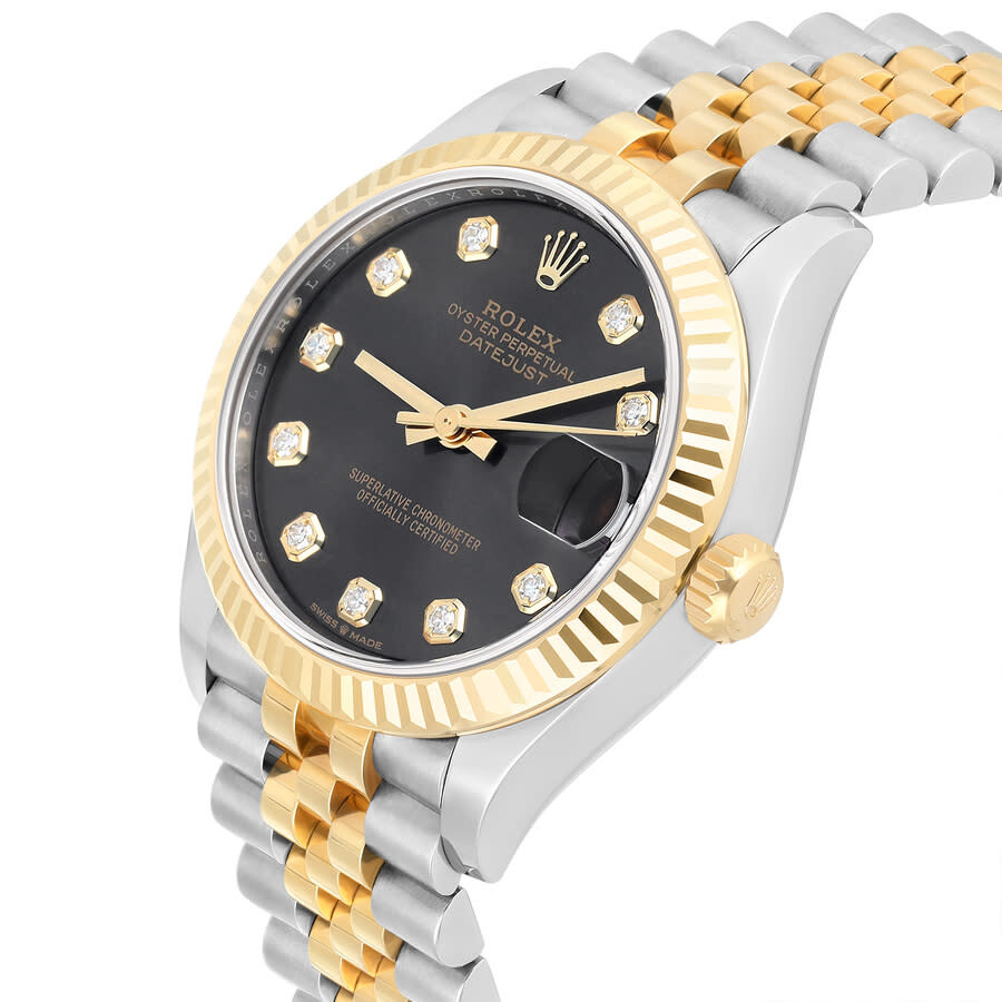 Rolex Pre-owned Rolex Datejust Automatic Diamond Grey Dial Ladies Watch ...