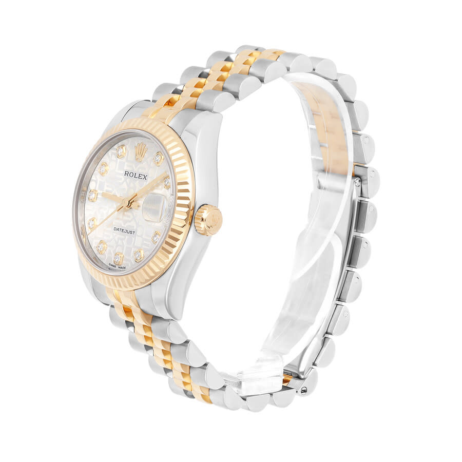 Rolex Pre-owned Rolex Datejust Automatic Diamond Silver Dial Ladies ...