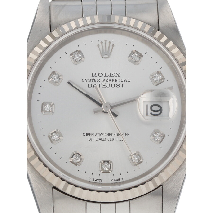 Rolex Pre-owned Rolex Datejust Automatic Diamond Silver Dial Unisex Watch 16234 SDJ - Pre-Owned ...