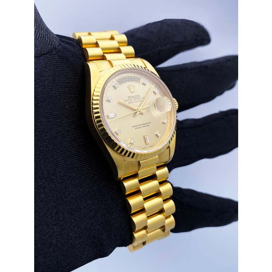 Rolex Pre-owned Rolex Day Date Automatic Chronometer Diamond Champagne ...