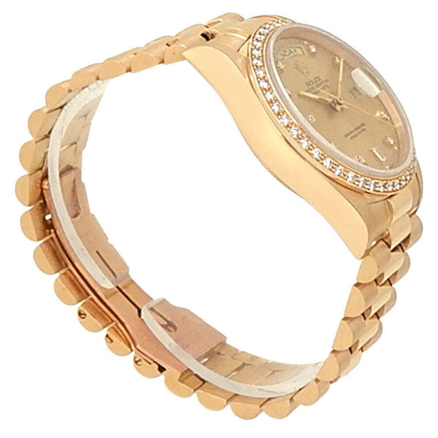 Rolex Pre-owned Rolex Day-Date Automatic Chronometer Diamond Champagne ...