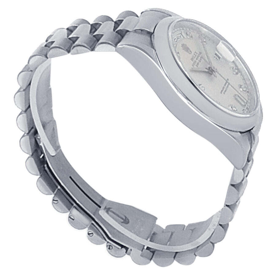 Rolex Pre-owned Rolex Day-Date Automatic Chronometer Diamond Silver ...