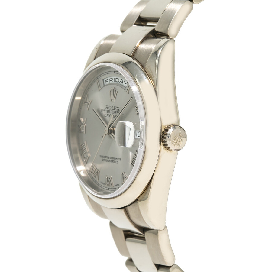 Rolex Pre-owned Rolex Day-Date Automatic Silver Dial Men's Watch 118209 ...