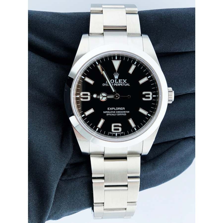 Rolex Pre-owned Rolex Explorer Automatic Chronometer Black Dial Men's ...
