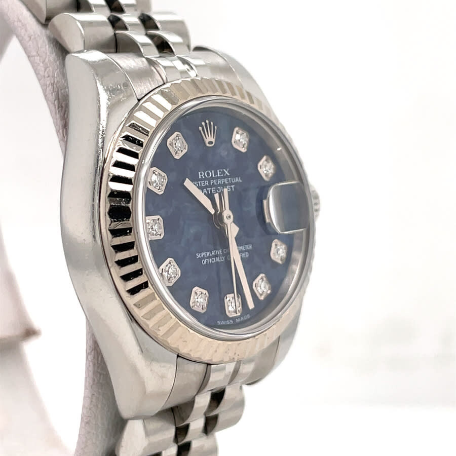 Rolex Pre-owned Rolex Lady Datejust Automatic Diamond Blue Dial Ladies ...