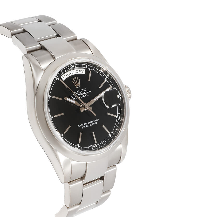 Rolex Pre-owned Rolex Oyster Perpetual Automatic Chronometer Black Dial ...