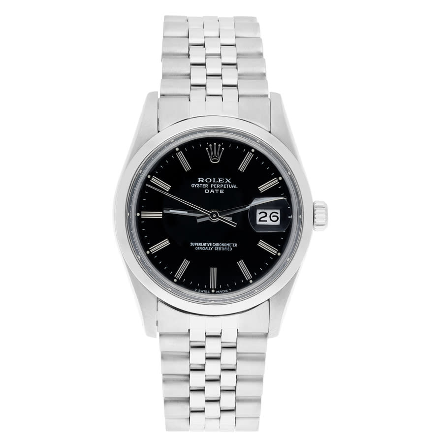 Rolex Pre-owned Rolex Oyster Perpetual Date Automatic Black Dial Ladies ...