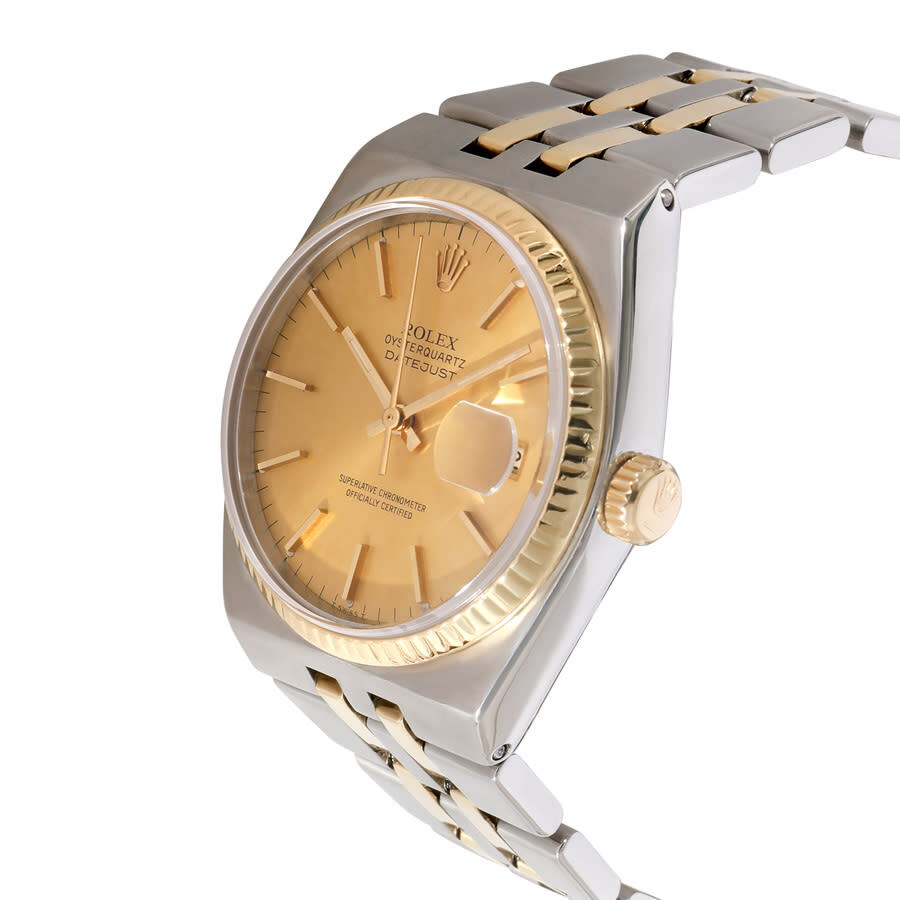 Rolex Pre-owned Rolex OysterQuartz Champagne Dial Men's Watch 17013 ...