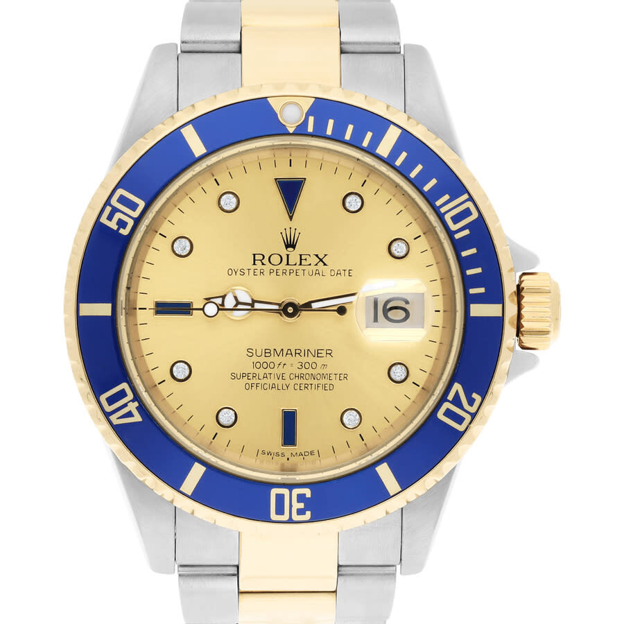 Rolex Pre-owned Rolex Submariner Automatic Diamond Champagne Dial Men's Watch 16613 CDO - Pre ...