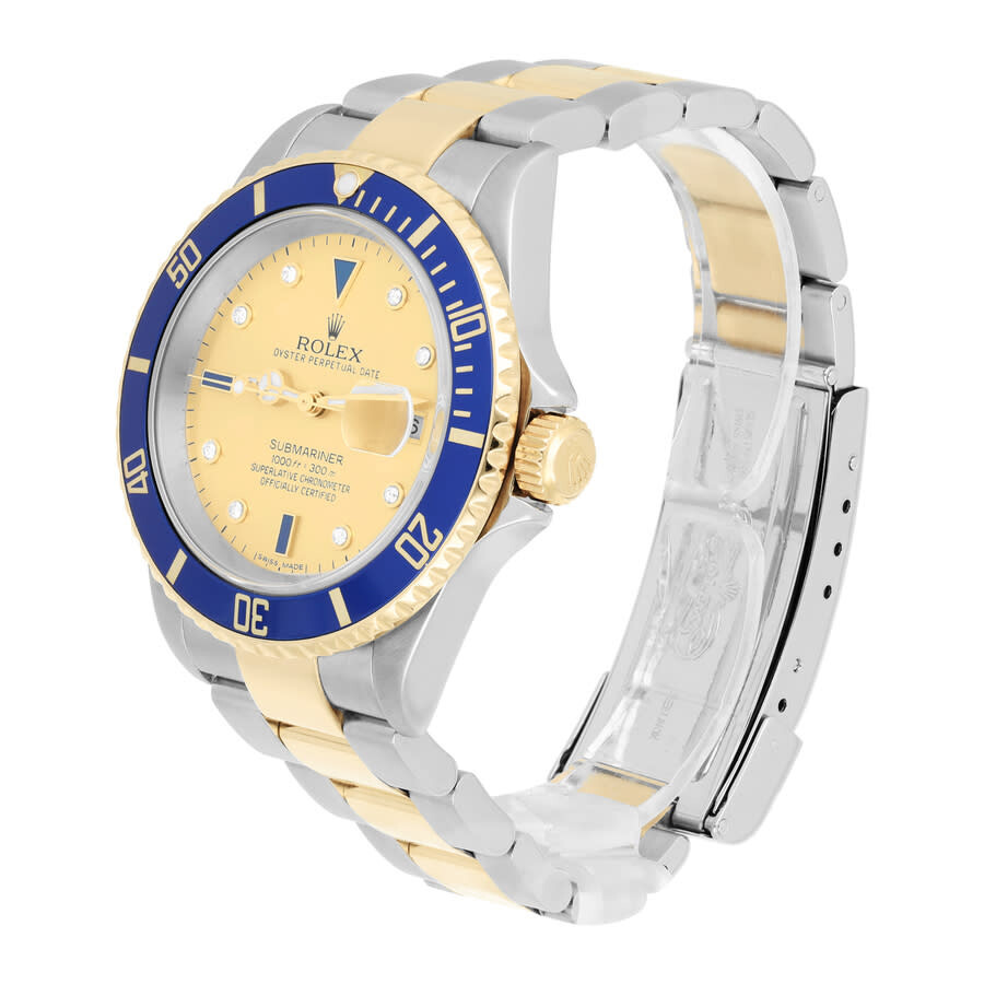 Rolex Pre-owned Rolex Submariner Automatic Diamond Champagne Dial Men's Watch 16613 CDO - Pre ...