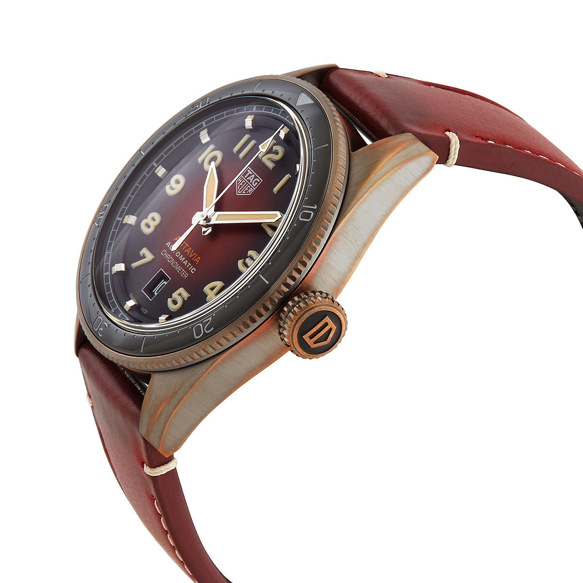 Tag Heuer Pre-owned Tag Heuer Autavia Automatic Red Dial Men's Watch ...