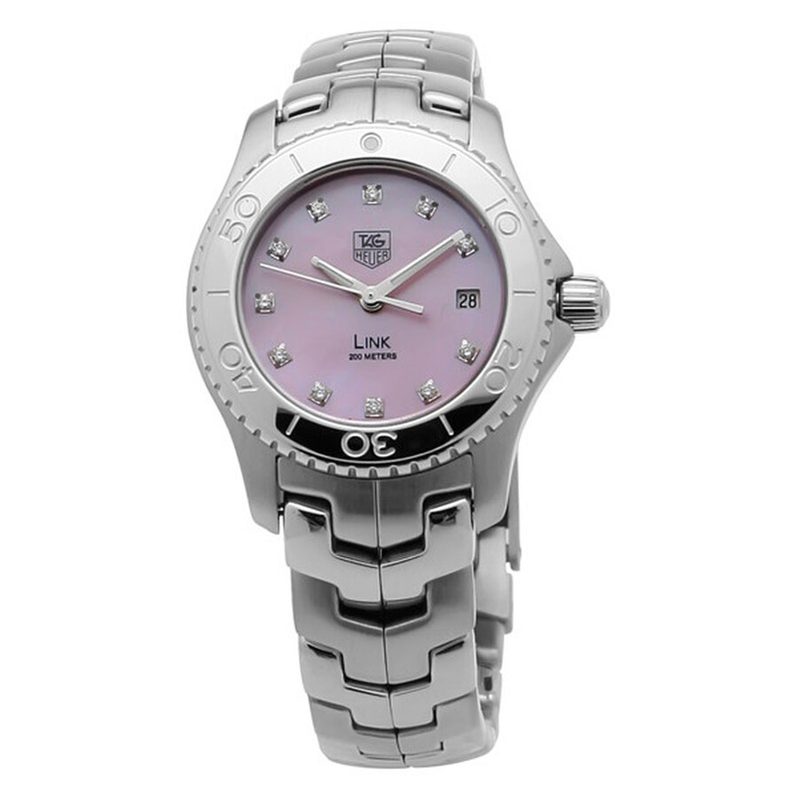 Tag Heuer Pre-owned Tag Heuer Link Diamond Pink Mother-of-pearl Dial ...