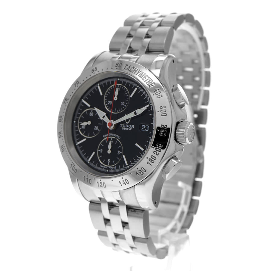 Tudor Pre-owned Tudor Chronautic Chronograph Automatic Black Dial Men's ...
