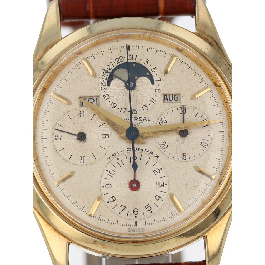 Universal Geneve Pre-owned Universal Geneve Tri-Compax Moonphase Hand ...
