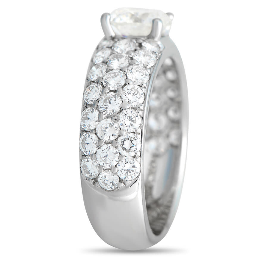 Van Cleef & Arpels Pre-Owned Van Cleef Arpels 18K White Gold 1.93ct Diamond Ring 1242045-W-475 ...
