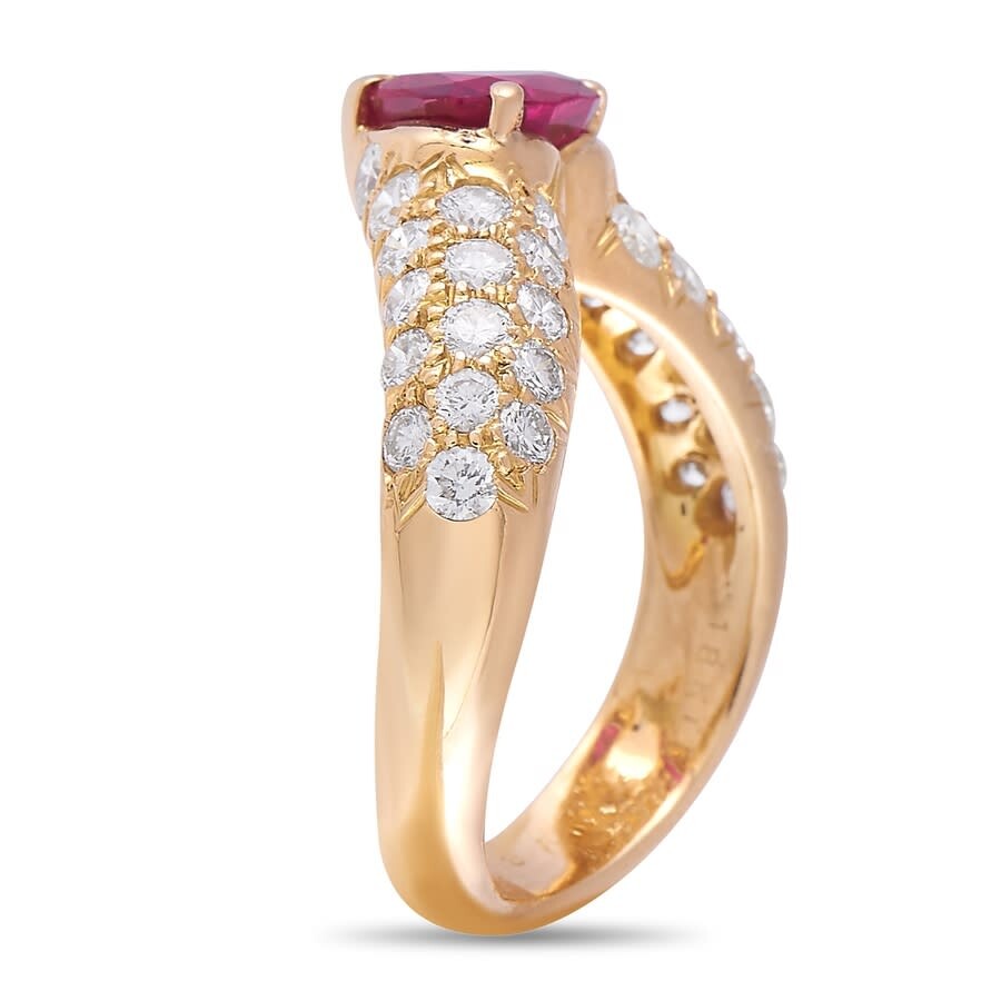Van Cleef & Arpels Pre-Owned Van Cleef Arpels 18K Yellow Gold 1.09 ct Diamond and Ruby Ring ...