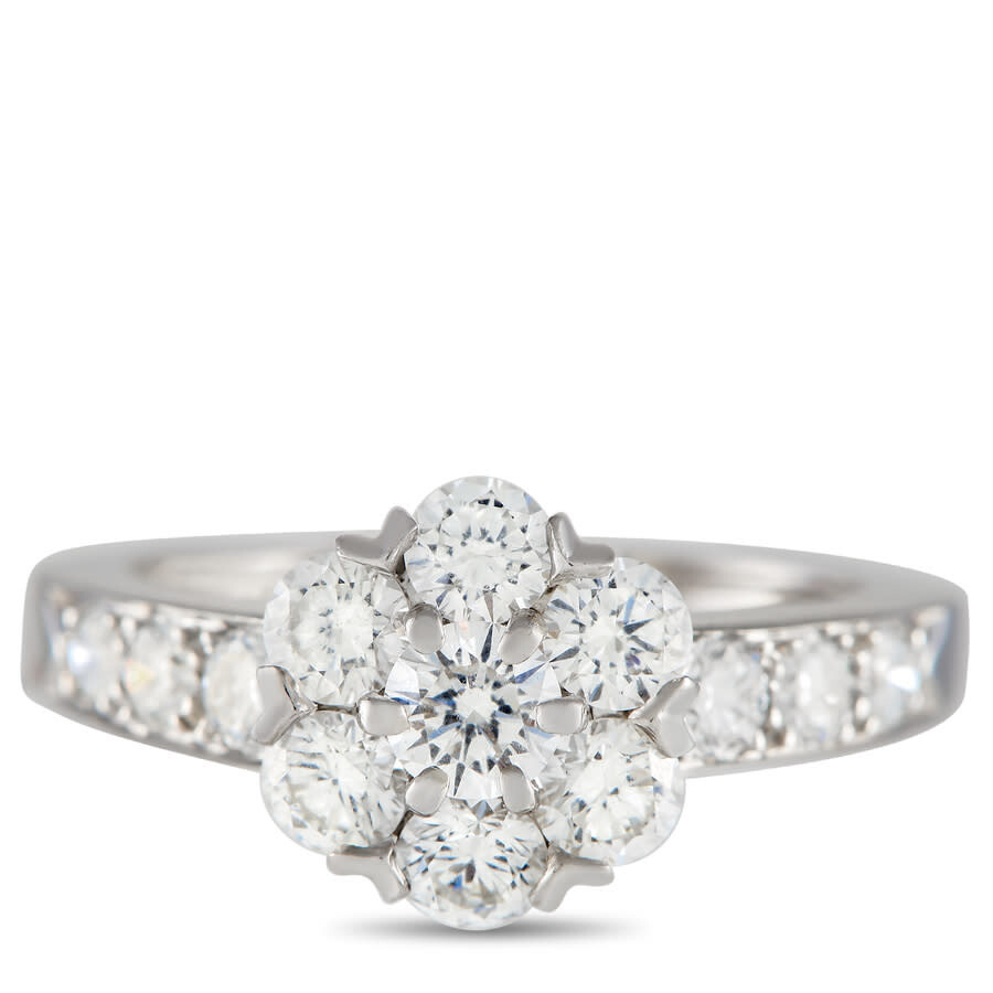 Van Cleef & Arpels Pre-Owned Van Cleef Arpels Fleurette 18K White Gold 1.0ct Diamond Ring ...