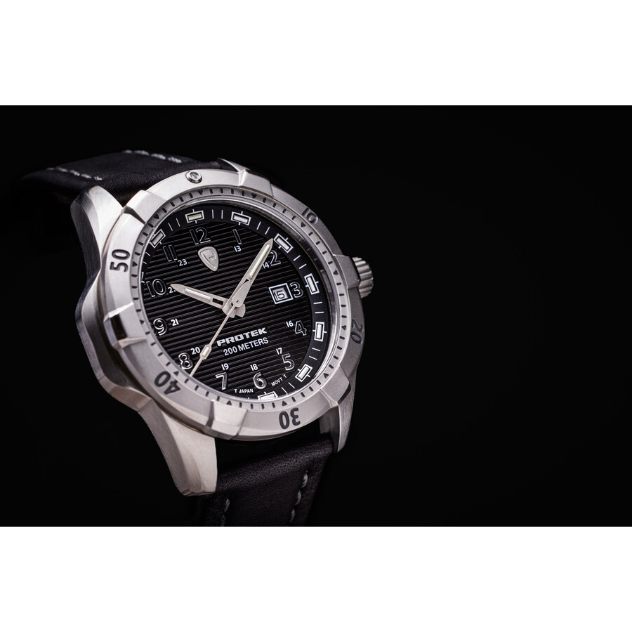 Protek Dive 2000 Quartz Black Dial Men's Watch PT2001 810183017104 ...
