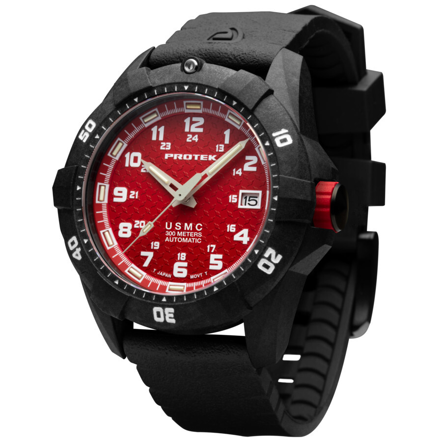 Protek Dive Usmc 1210 Automatic Red Dial Men's Watch PT1212 ...
