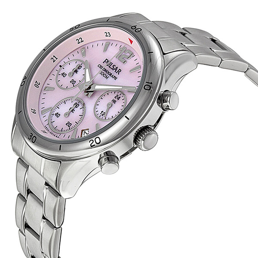 Pulsar Classic Chronograph Quartz Pink Dial Ladies Watch PT3089 ...