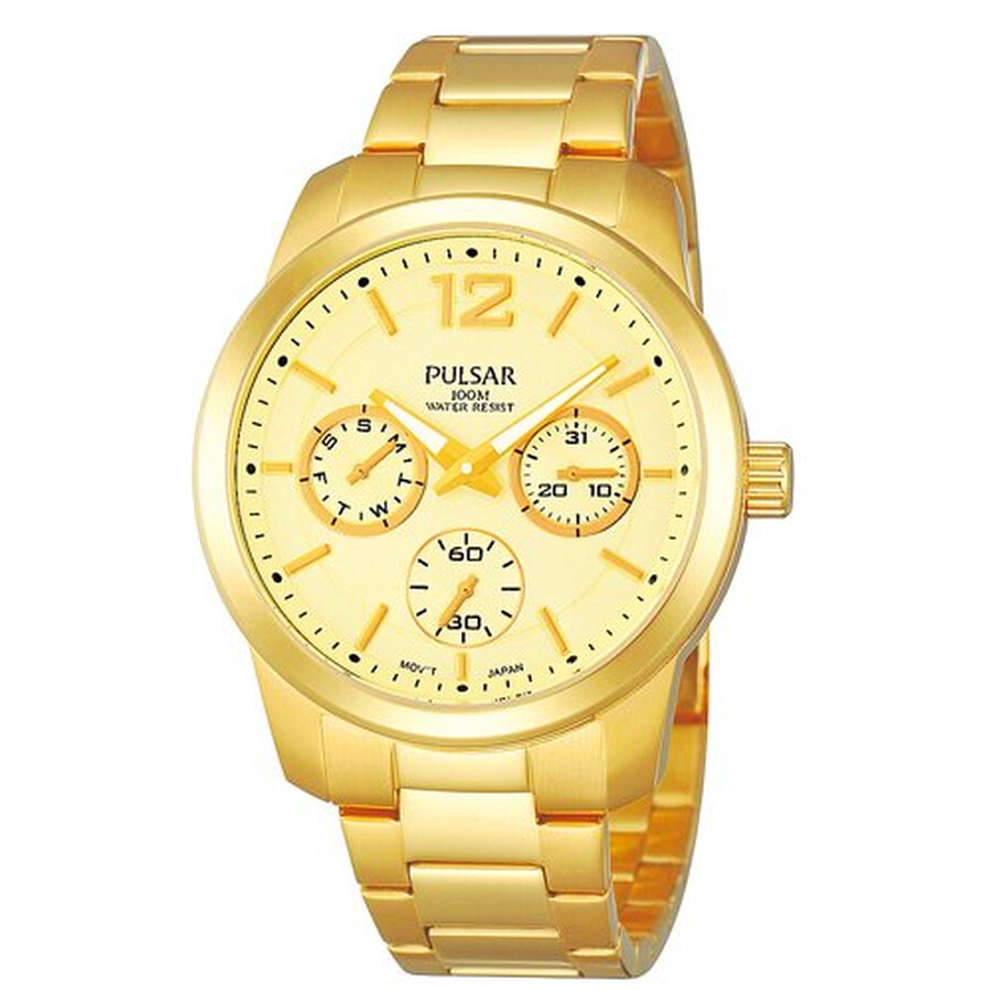 Pulsar Date Day Gold Dial Ladies Watch PP6060 4894138017476 - Watches ...