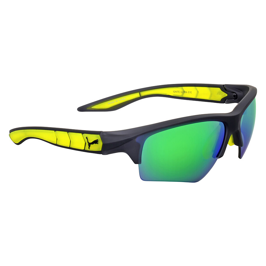 Puma Polarized Green Wrap Sunglasses PU0056S 001 66 889652027050 ...