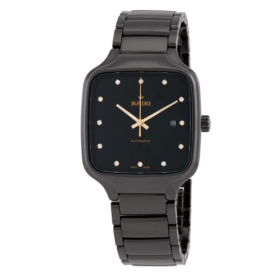 Rado Automatic Diamond Black Dial Unisex Watch R27078702 - Watches ...