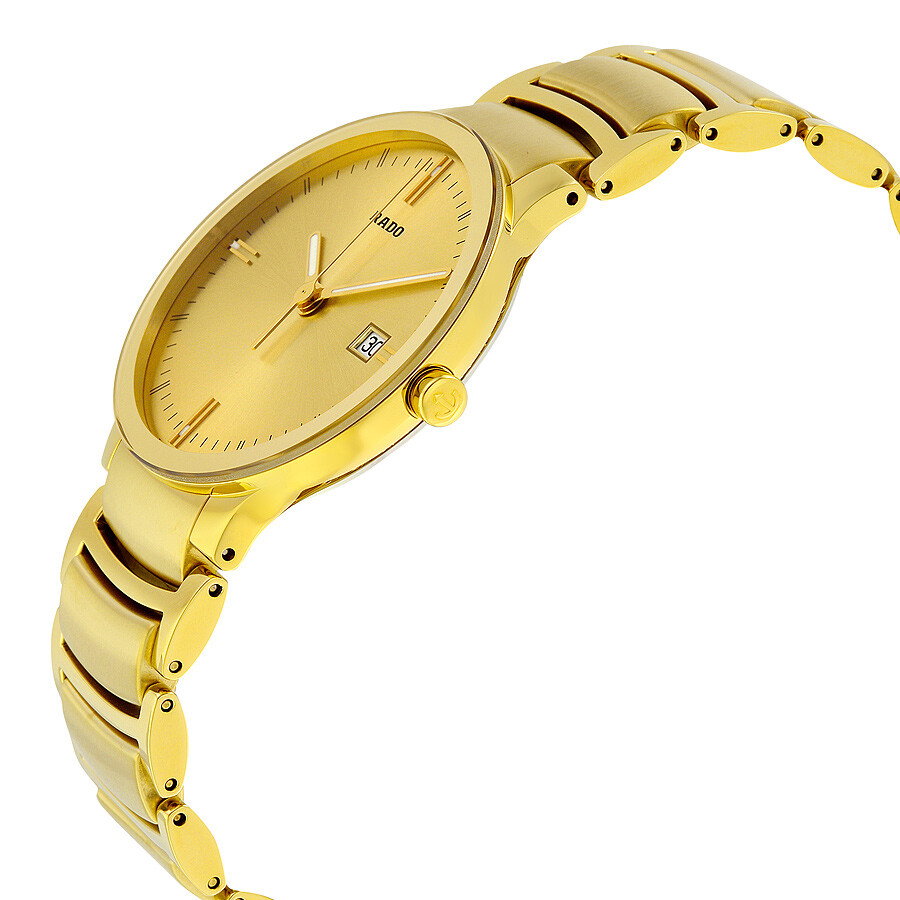 Rado Centrix Gold Dial Yellow Gold-plated Men's Watch R30527253 ...