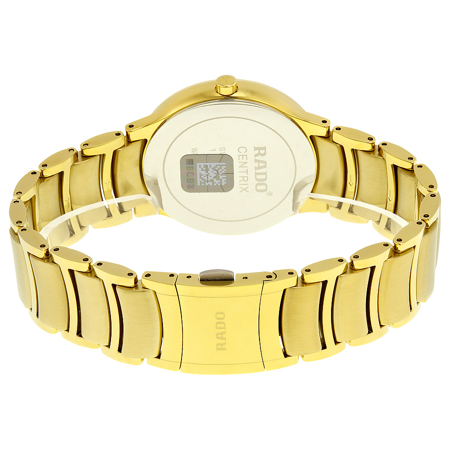 Rado Centrix Gold Dial Yellow Gold-plated Men's Watch R30527253 ...