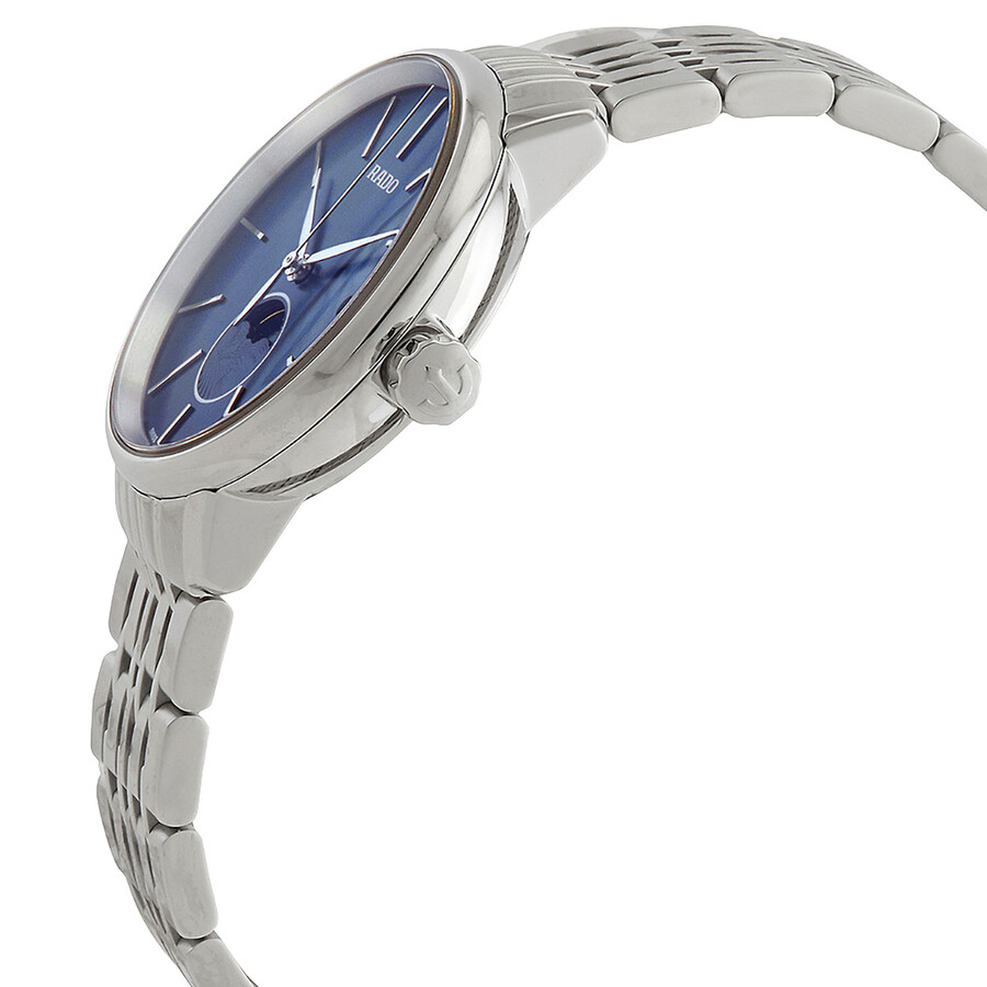Rado Coupole Classic Moonphase Quartz Blue Mother of Pearl Dial Ladies ...