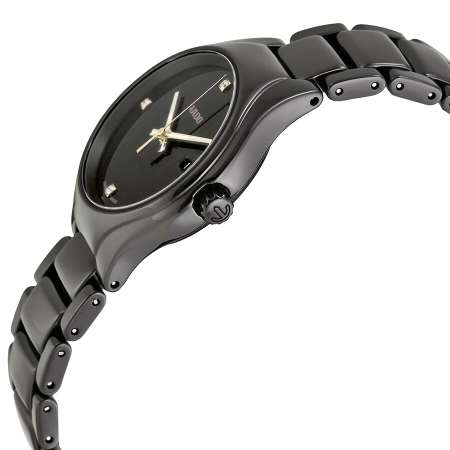 Rado True Black Dial Black Ceramic Ladies Watch R27059712 7612819050317 ...