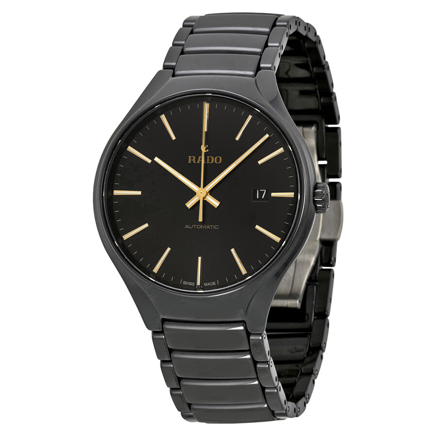 Rado True Black Dial Black Ceramic Automatic Men's Watch R27056162 ...