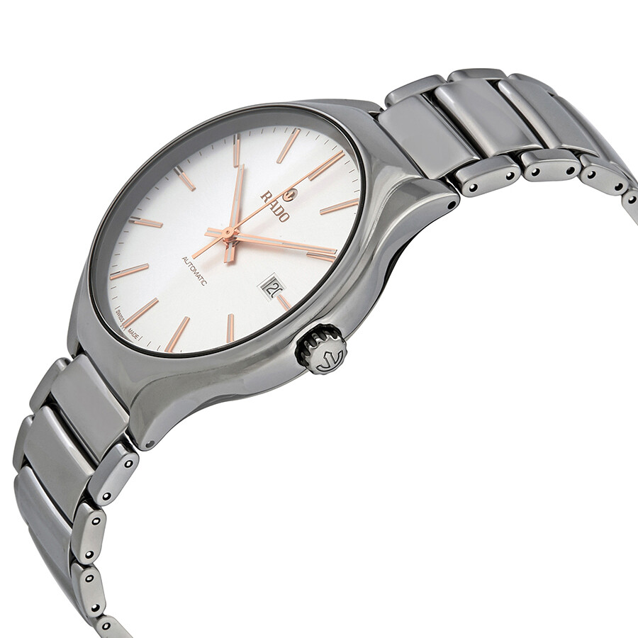 Rado True Grey Ceramic Silver-Tone Dial Automatic Watch R27057112 ...
