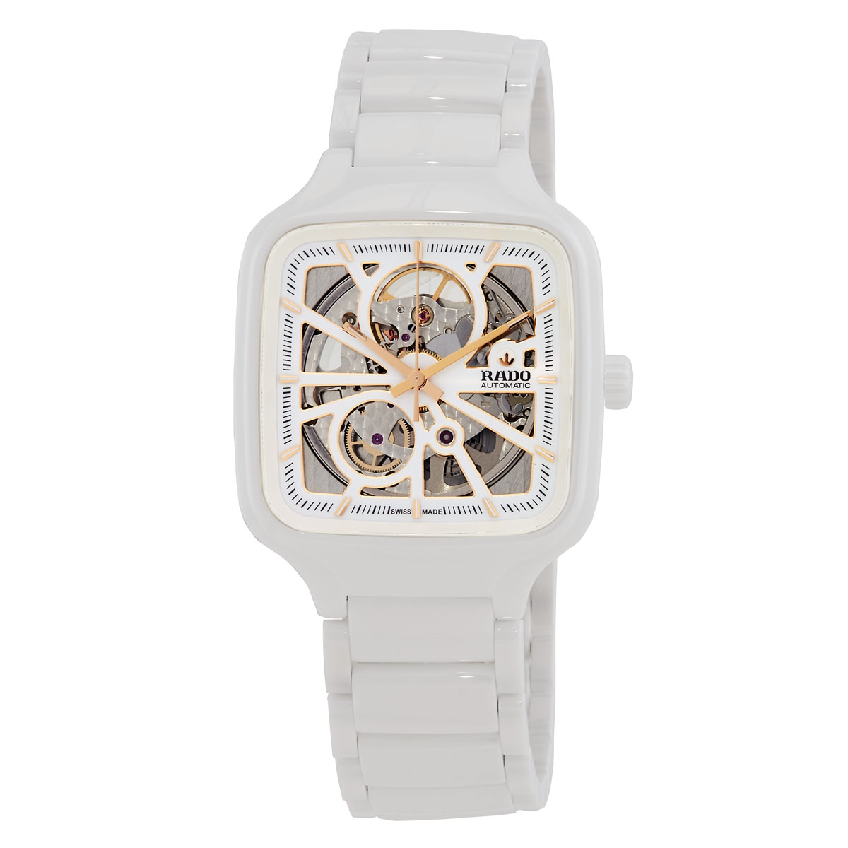 Rado True Square Open Heart Automatic White Dial Unisex Watch R27073012 ...