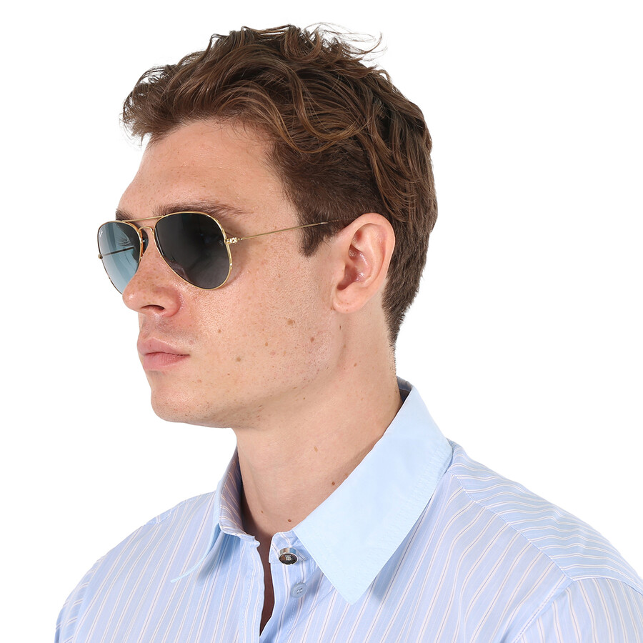 Ray-Ban Aviator Gradient Blue Unisex Sunglasses RB3025 001/3M 58 ...