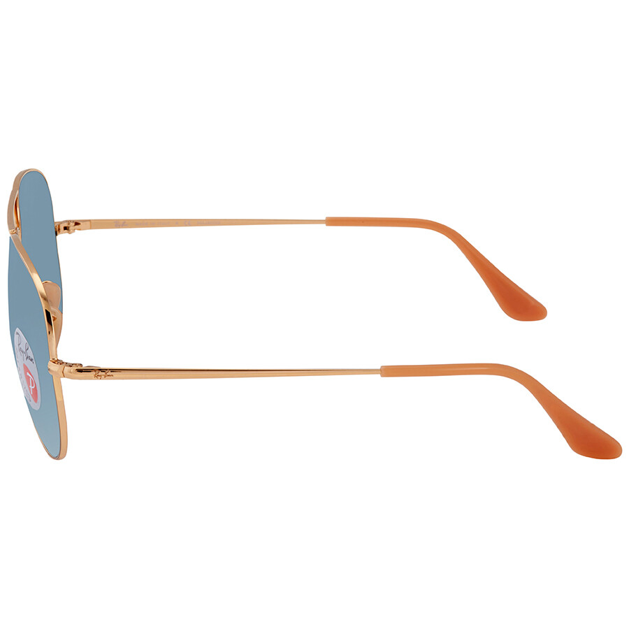 Ray-Ban Aviator Metal II Polarized Light Blue Unisex Sunglasses RB3689 ...