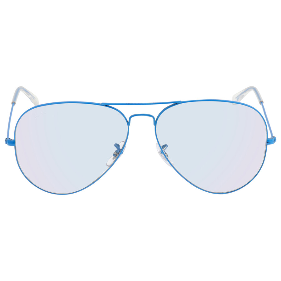 Ray-Ban Aviator Solid Evolve Light Blue/Sark Violet Photochromatic ...