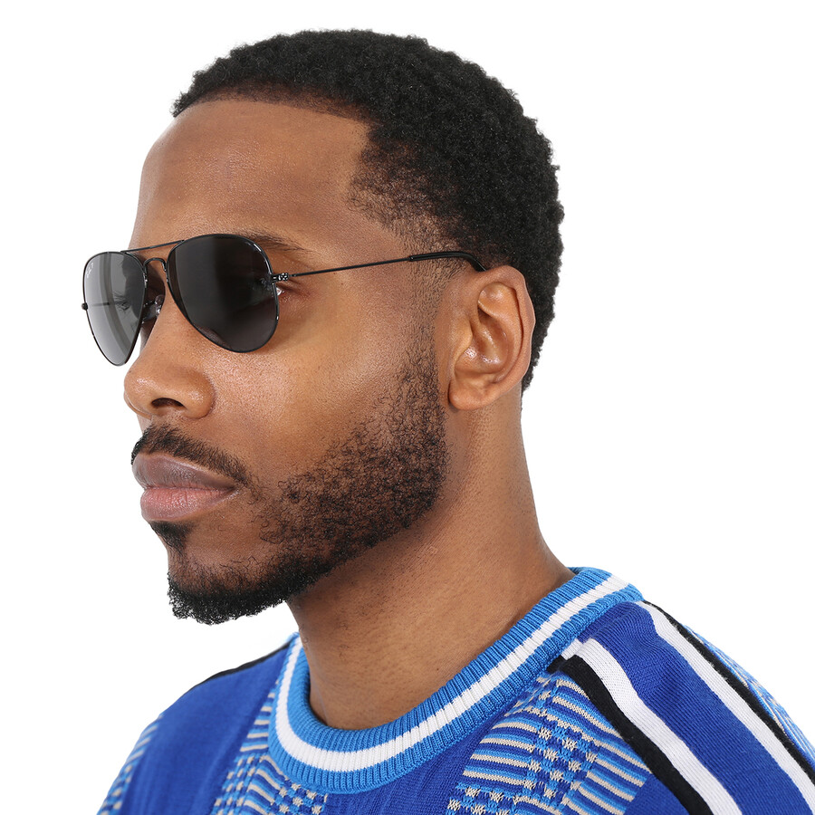 Ray-Ban Aviator Total Black Polarized Black Classic Aviator Sunglasses ...