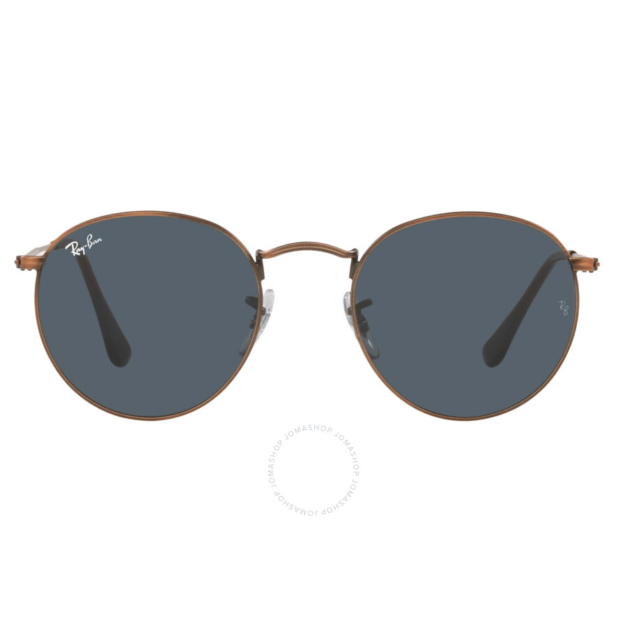 Ray-Ban Round Metal Antiqued Blue Round Men's Sunglasses RB3447 9230R5 ...