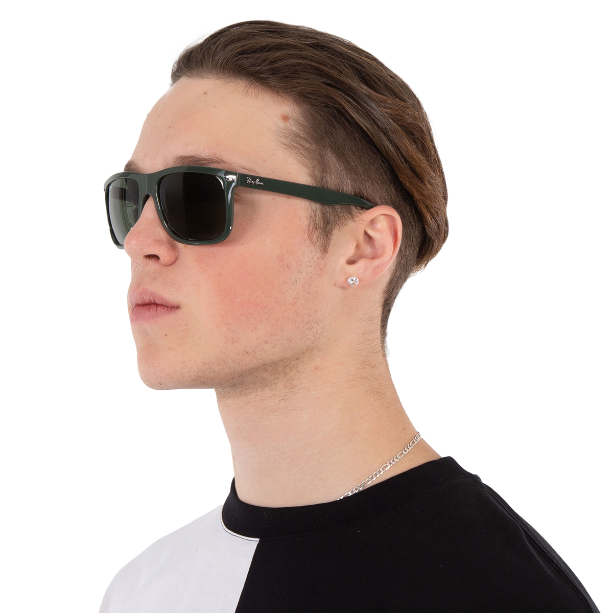 Ray-Ban Boyfriend Two Green Square Unisex Sunglasses RB4547 671931 57 ...